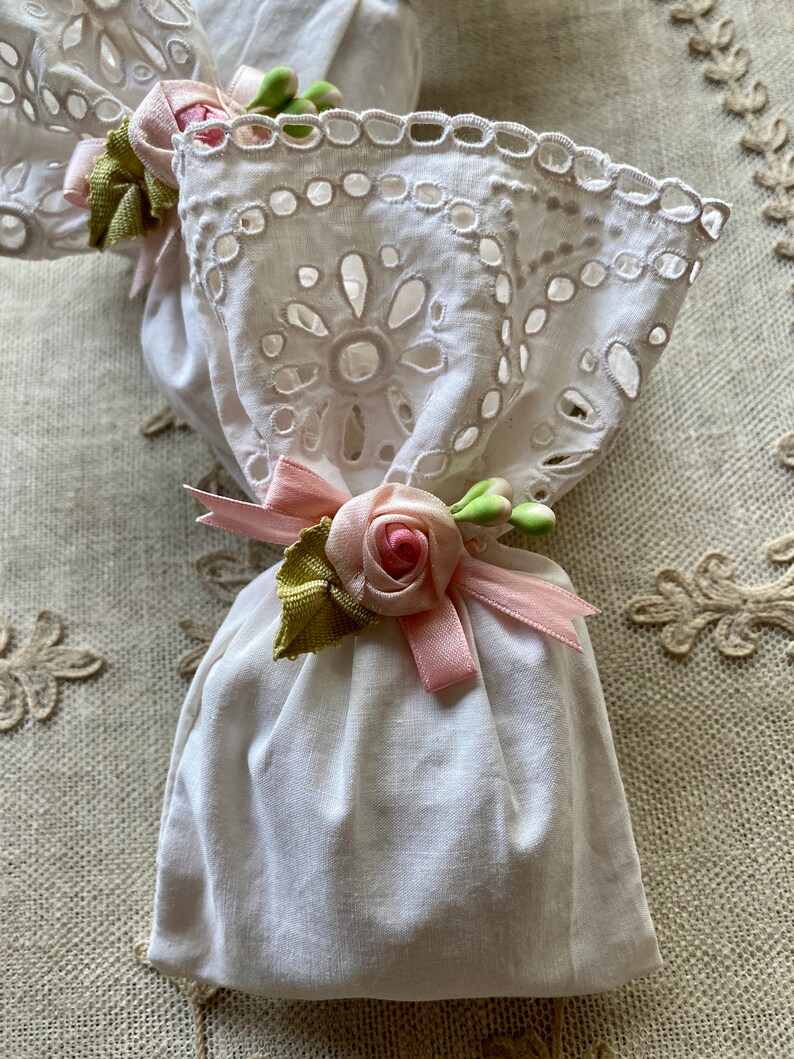 All Natural Rose Sachet With Antique Broderie Angalise - Etsy