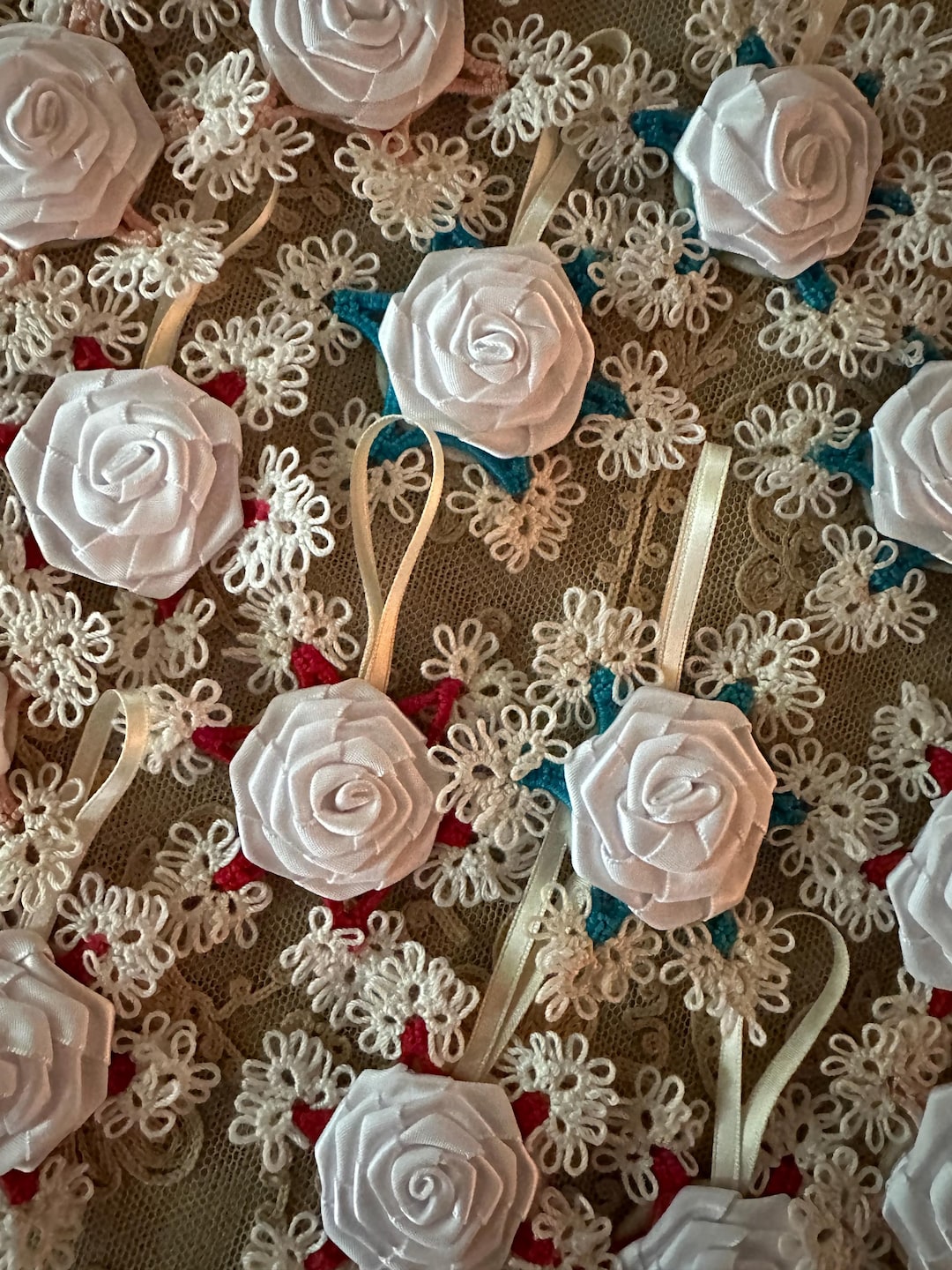 Tatted Lace and Rosette Ornament - Etsy