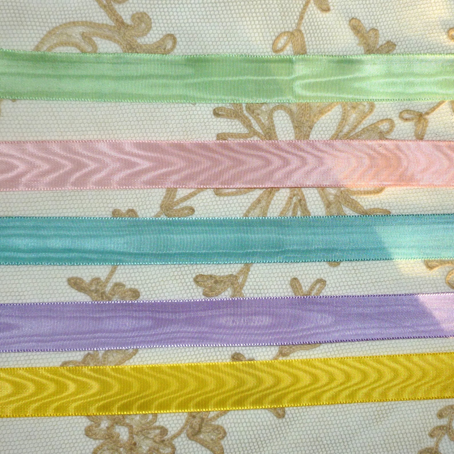 5 Yards Vintage Moire Ribbon Easter Colors - Etsy