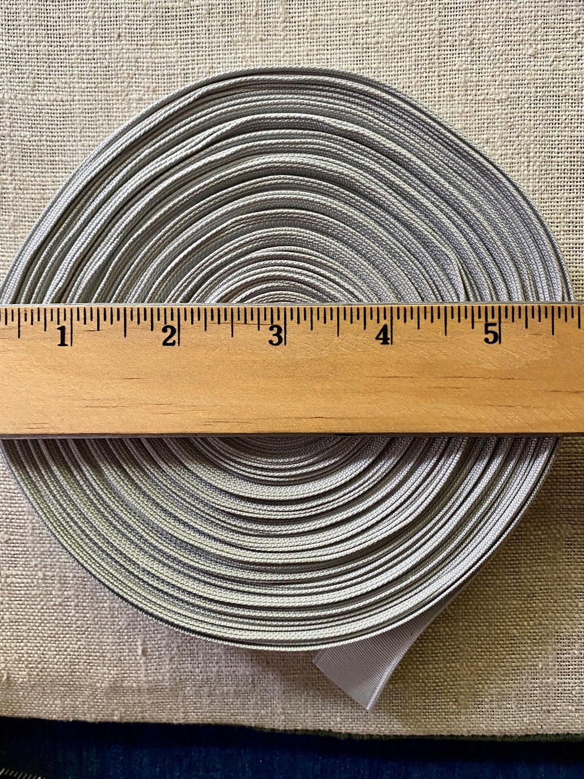 Vintage Silver Grey Grosgrain Ribbon Roll | Etsy