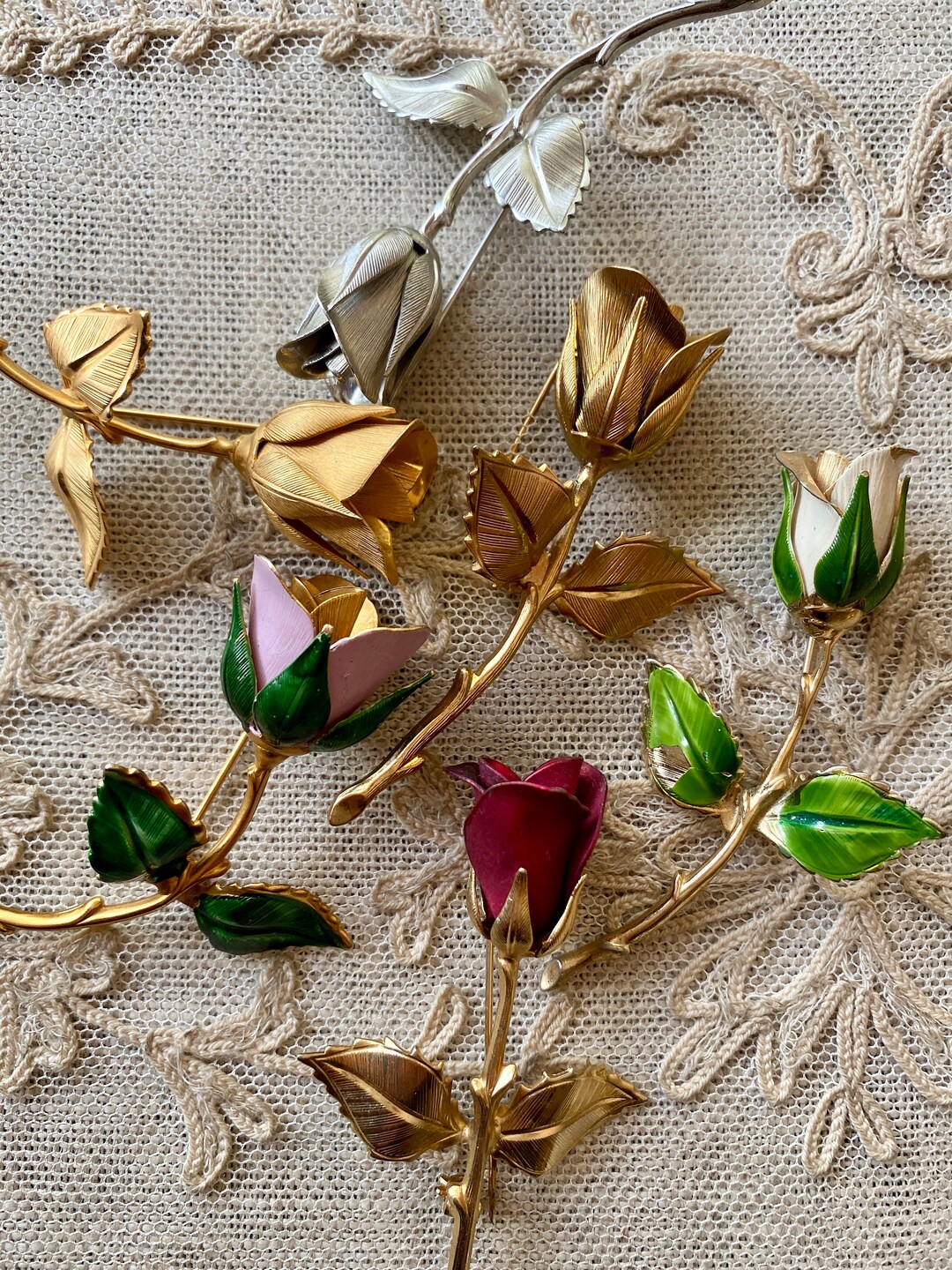 Vintage Rose Pin - Etsy