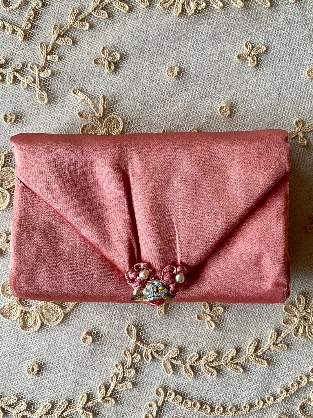 Antique Silk Satin Sewing Roll - Etsy