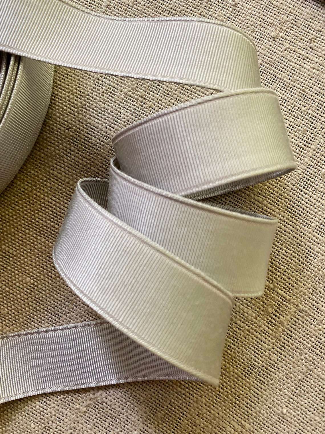 Vintage Silver Grey Grosgrain Ribbon Roll | Etsy