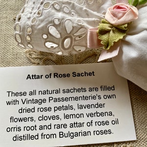 All Natural Rose Sachet With Antique Broderie Angalise - Etsy