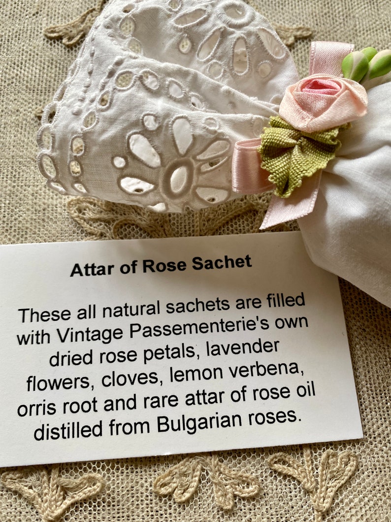 All Natural Rose Sachet With Antique Broderie Angalise - Etsy