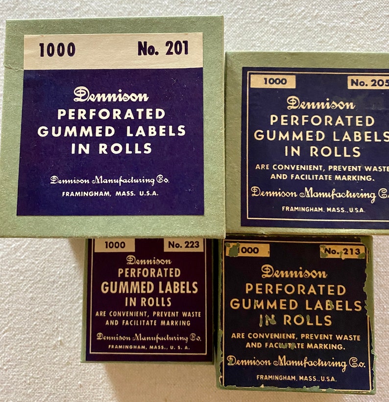 Mid Century Dennison Labels in Four Different Size Choices - Etsy