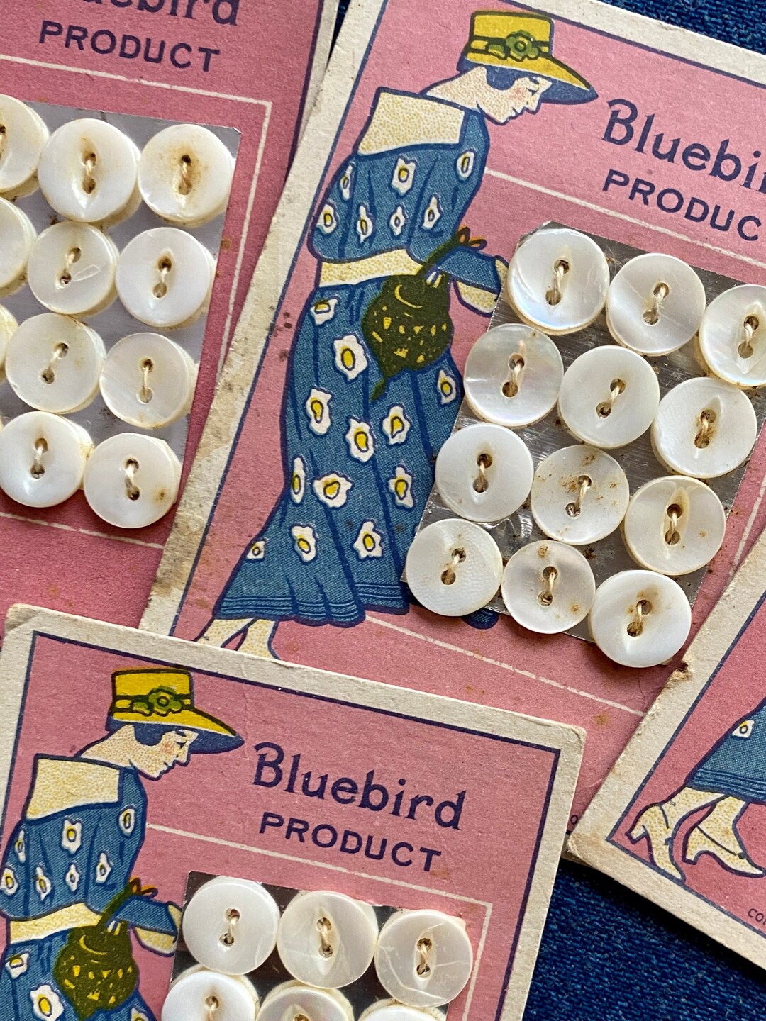 Antique Pearl Buttons on Card - Etsy