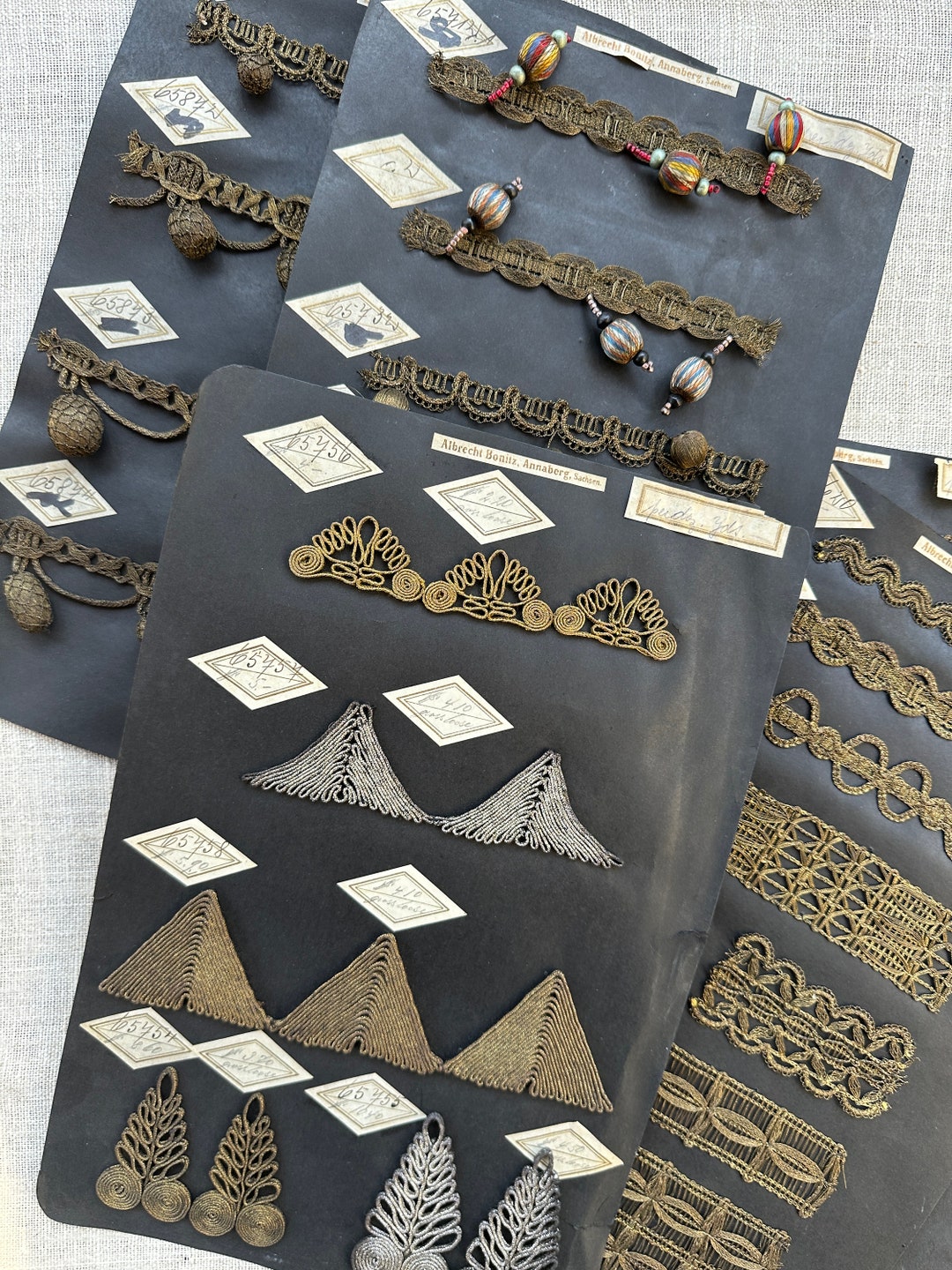 Antique Gold Metal Salesman Sample Cards - Etsy