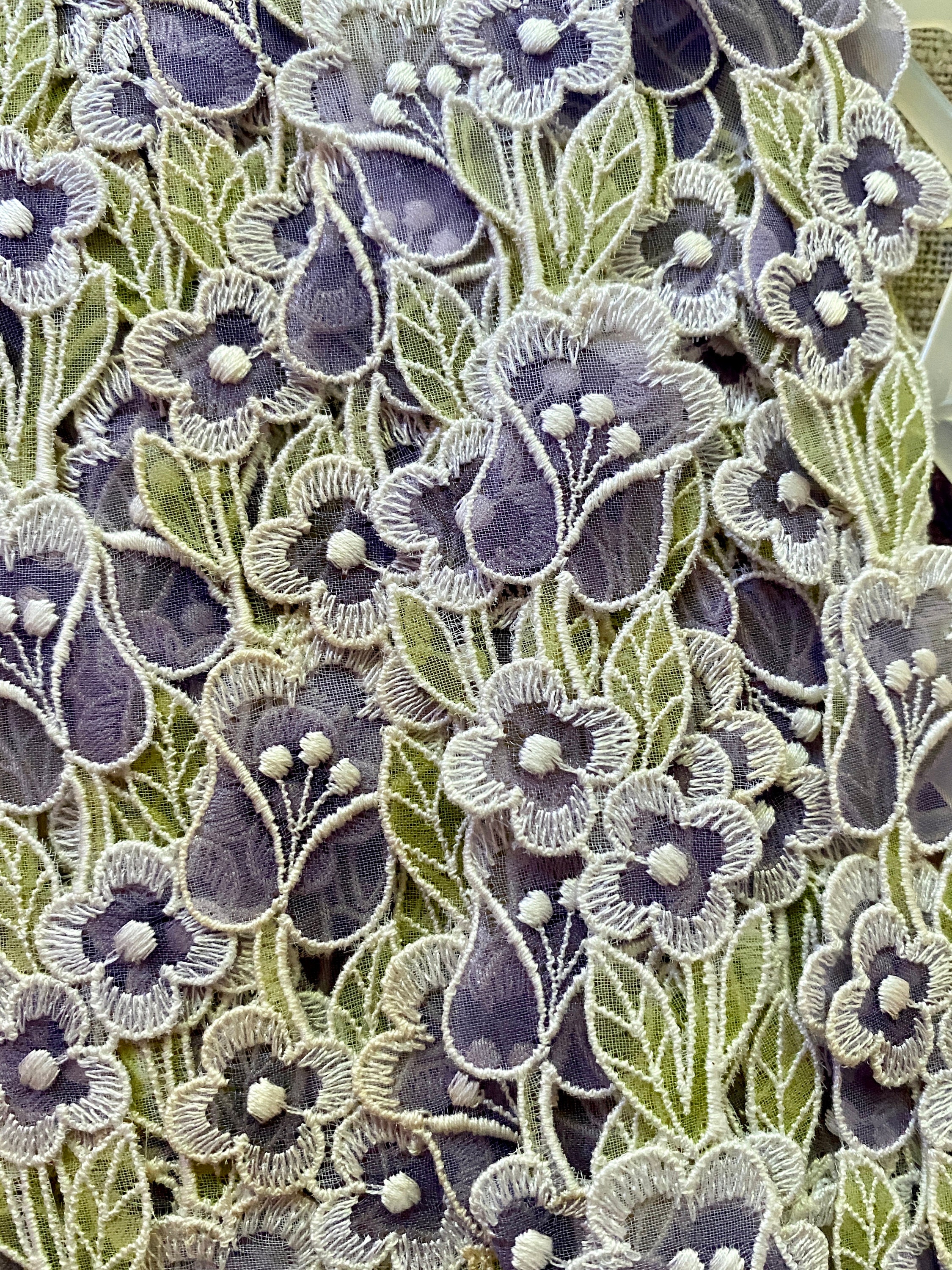 Vintage Swiss Organdy Embroidered Tulips Art & Collectibles Embroidery ...