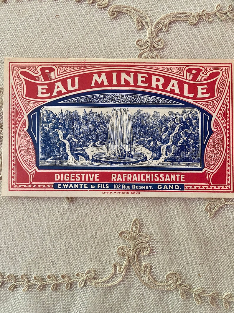 Antique Mineral Water Label | Etsy