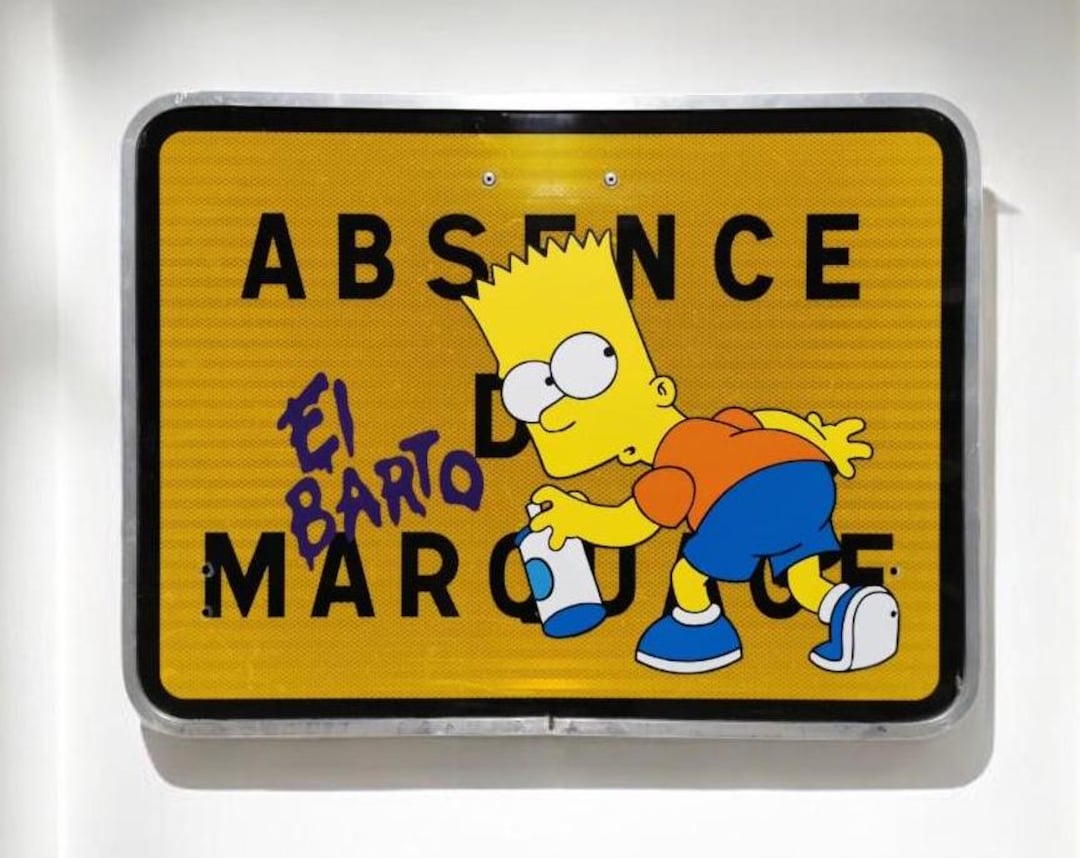 Spray Painting Bart Simpson El Barto Original Custom Metal Road Sign ...