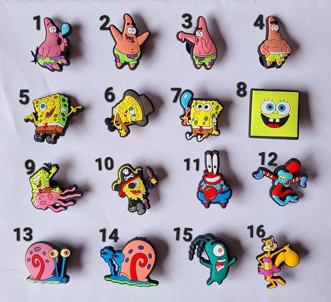 Spongebob Squarepants Croc Shoe Charms Jibbitz. Patrick Star Pearl Mr ...