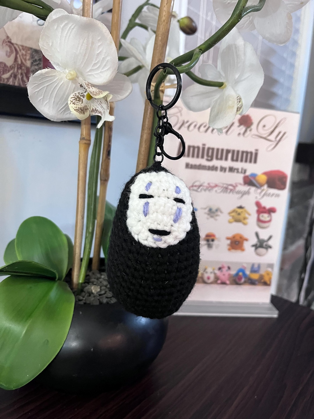 Spirited Away Kaonashi /no Face Crochet Amigurumi W/ Keychain - Etsy