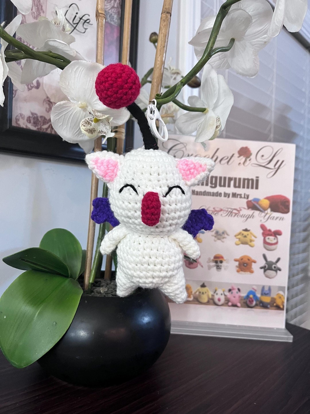 Final Fantasy Moogle Crochet Amigurumi W/ Keychain - Etsy