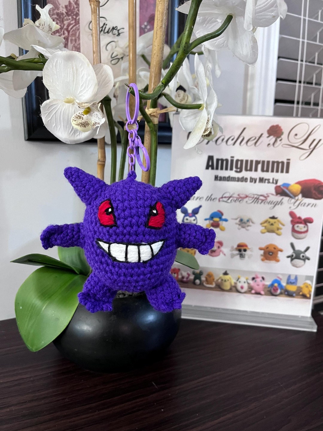 Pokémon Gengar Crochet Amigurumi W/ Keychain - Etsy