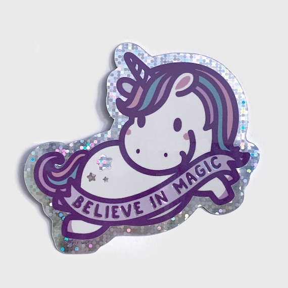 Unicorn Sticker Water Bottle Decal Laptop Sticker Glitter - Etsy
