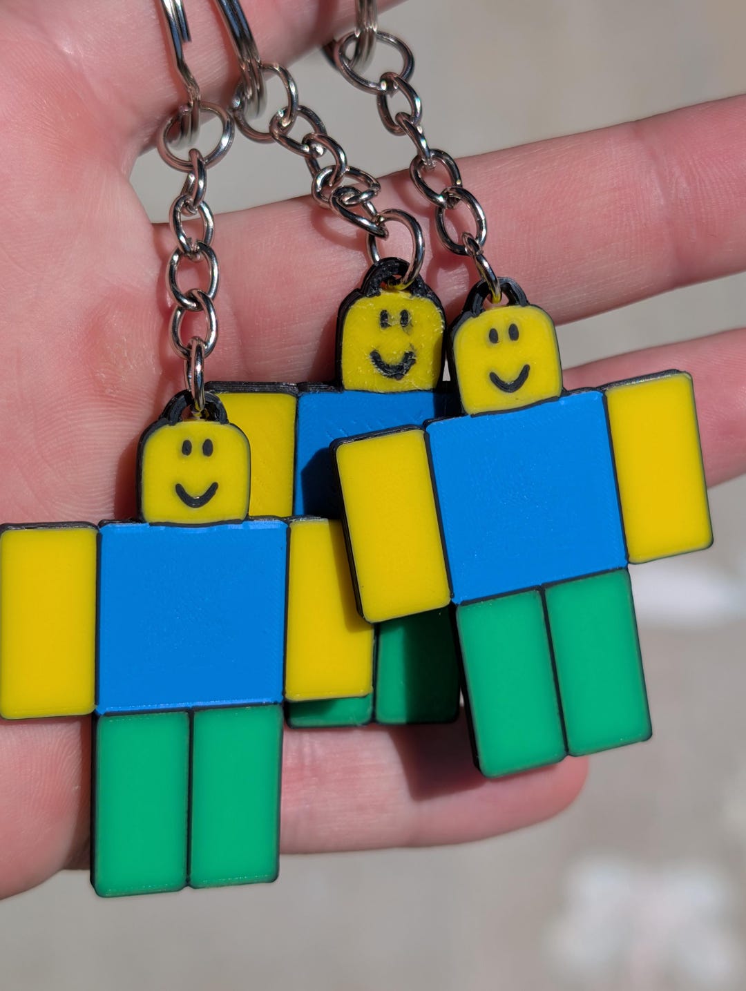 Roblox Inspired Noob Keychain, Roblox Accessories, Noob, Keychain ...