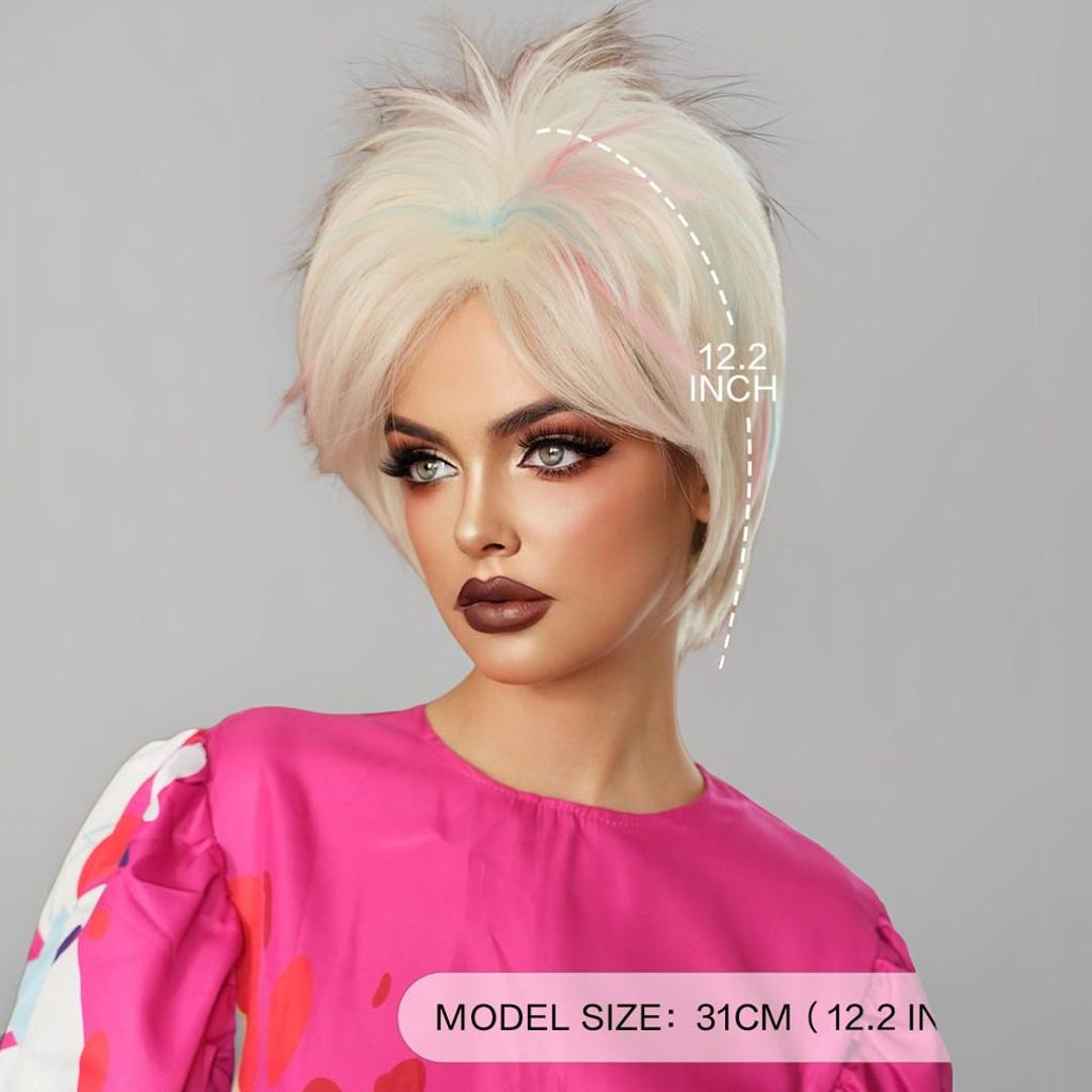 Premium White Short Strange Barbie Wigs for Parties & Cosplay Synthetic ...