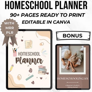 Homeschool Planner Printable Homeschool Digital Planner Plr Mrr ...