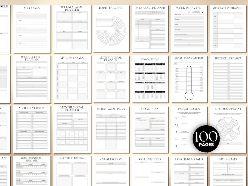 2026 Digital Goal Planner Canva Templates PLR Life Planner Printable ...