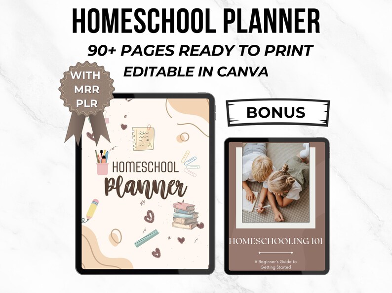 Homeschool Planner Printable Homeschool Digital Planner Plr Mrr ...