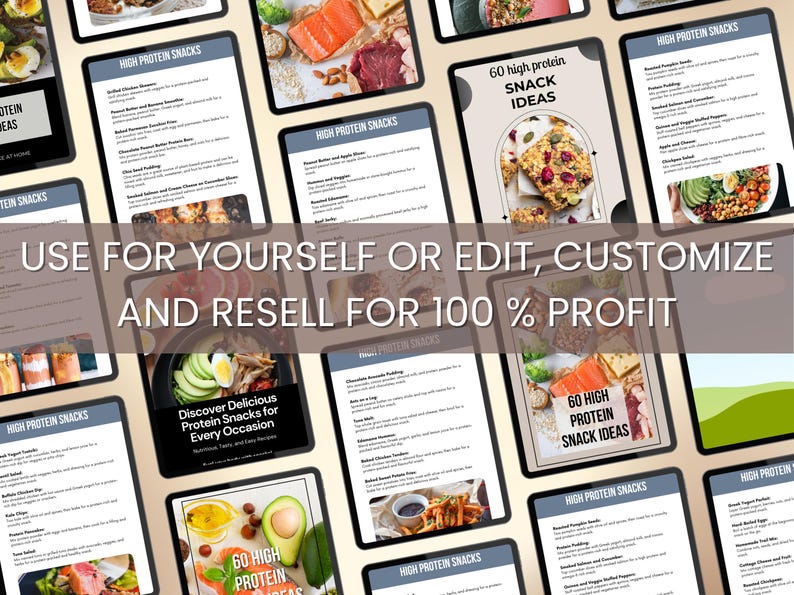 High Protein Snack Ideas Resell Ebook Canva Template PLR MRR Wellness ...