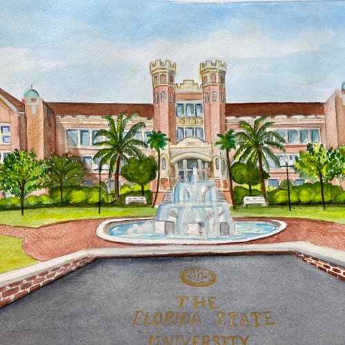 Florida State University Westcott Fountain Print / FSU Art - Etsy
