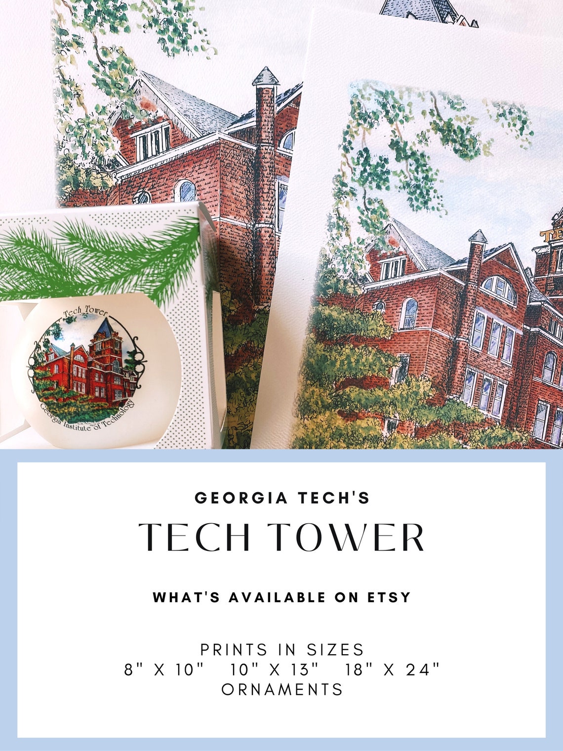 Georgia Tech Tower / Atlanta, Georgia / Print - Etsy