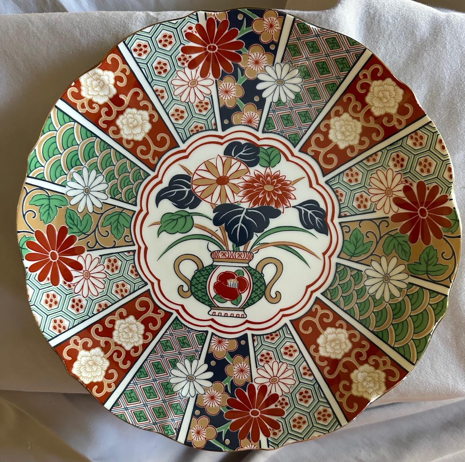 Vintage Arita Imari Fan Japan 10in Plate - Etsy