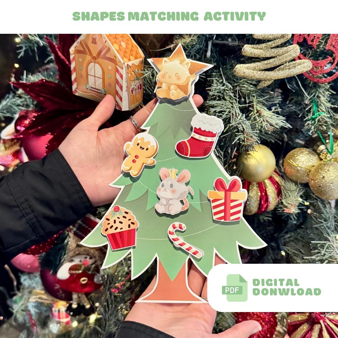 Printable Activity: Pairing Christmas Tree Figures for Children, Sort ...