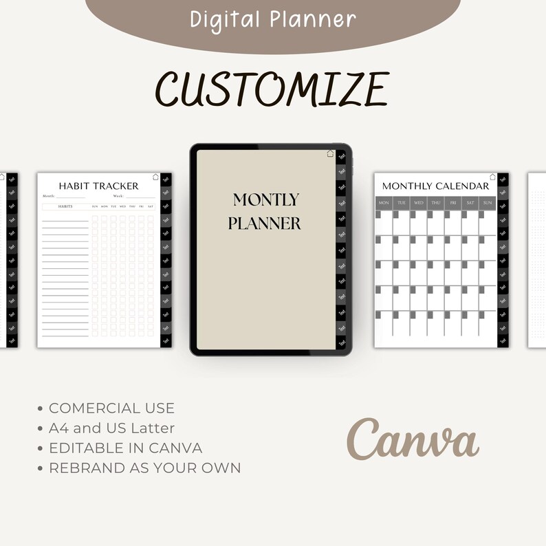 Editable Canva Digital Planner Template | Instant Download ...