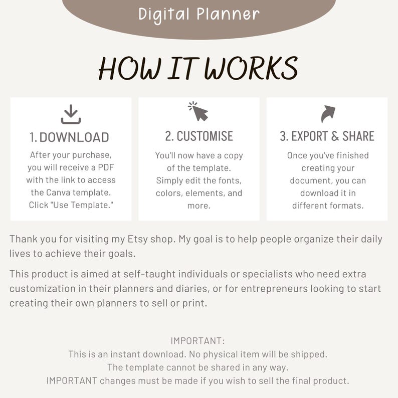 Editable Canva Digital Planner Template | Instant Download ...