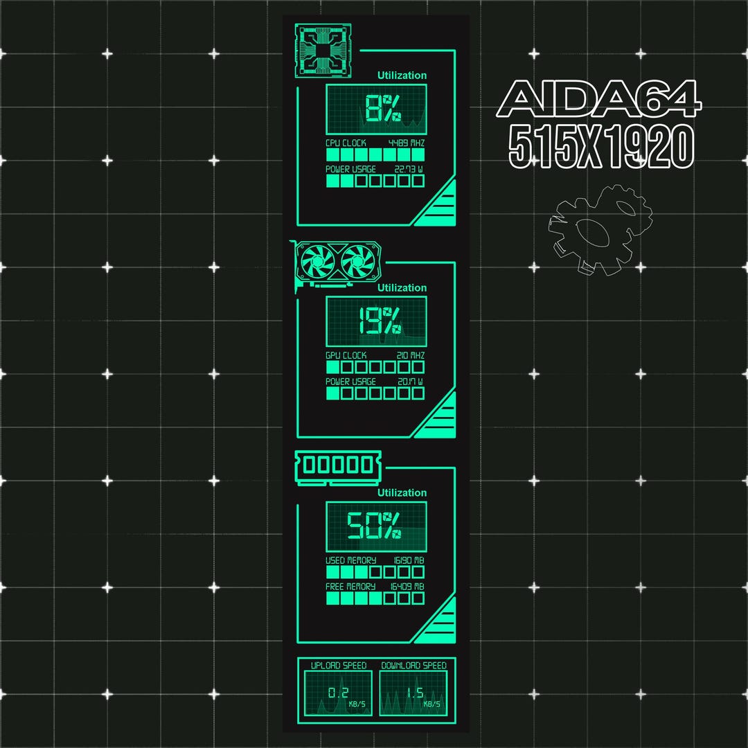 AIDA64 SENSORPANEL TEMPLATE 515X1920 - Etsy