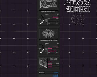 SENSORPANEL TEMPLATE AIDA64 480x1920 - Etsy
