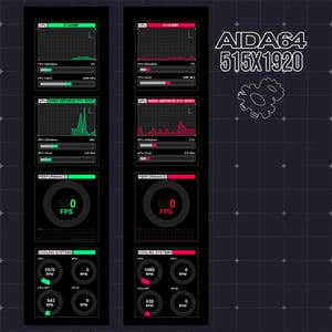 AIDA64 SENSORPANEL TEMPLATE 515x1920 - Etsy