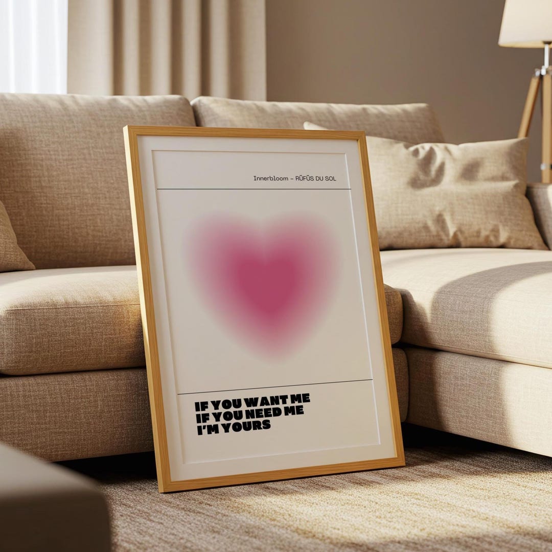 Innerbloom Pink Heart Aura Print - Rufus Du Sol Wall Art for House EDM ...