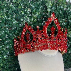 Red & Gold Quinceanera Tiara: Luxury Zirconia Bridal Crown - Etsy