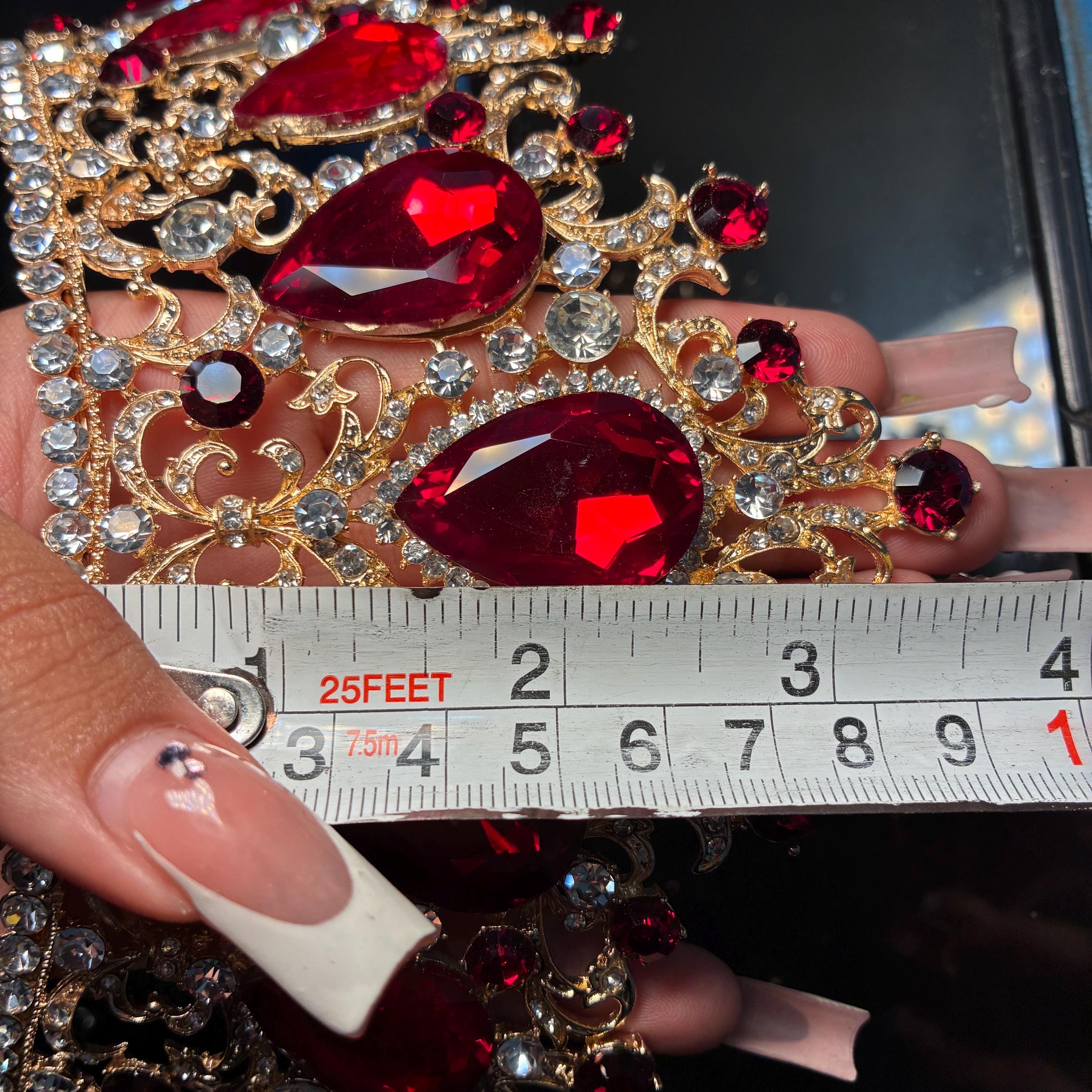 Red Quinceanera Tiara: Gold Zirconia Bridal Crown - Etsy