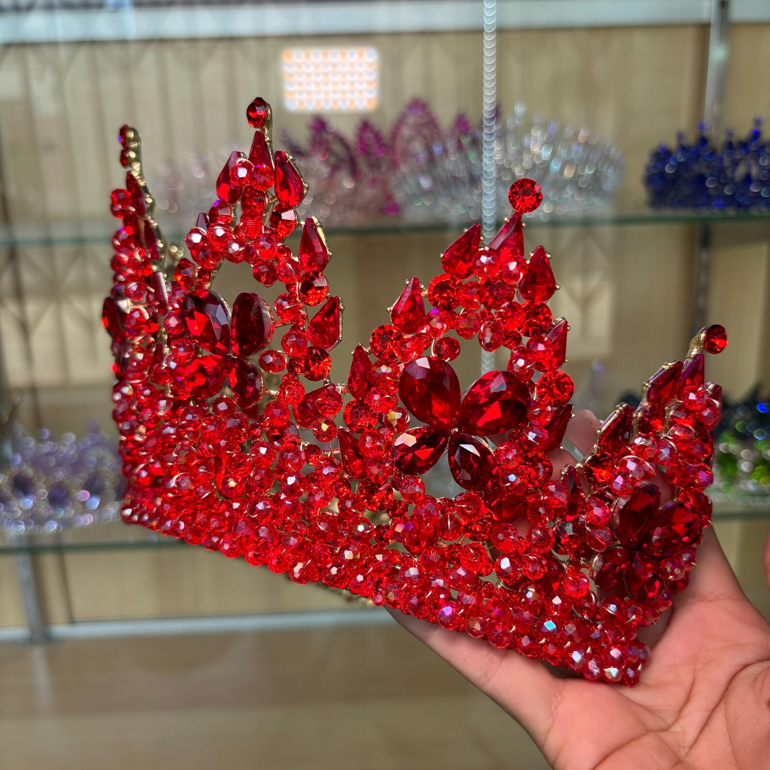 Red Quinceanera Tiara Crown: Luxury Zirconia, Gold & Silver - Etsy