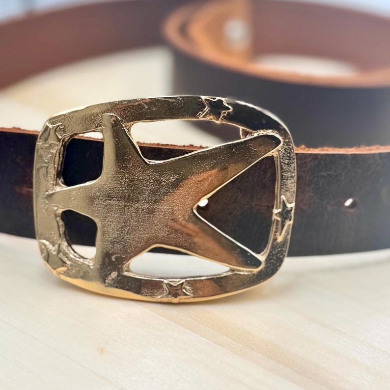 Gold Star Belt Buckle: Zinc Metal Alloy, Fits 40mm Belts - Etsy