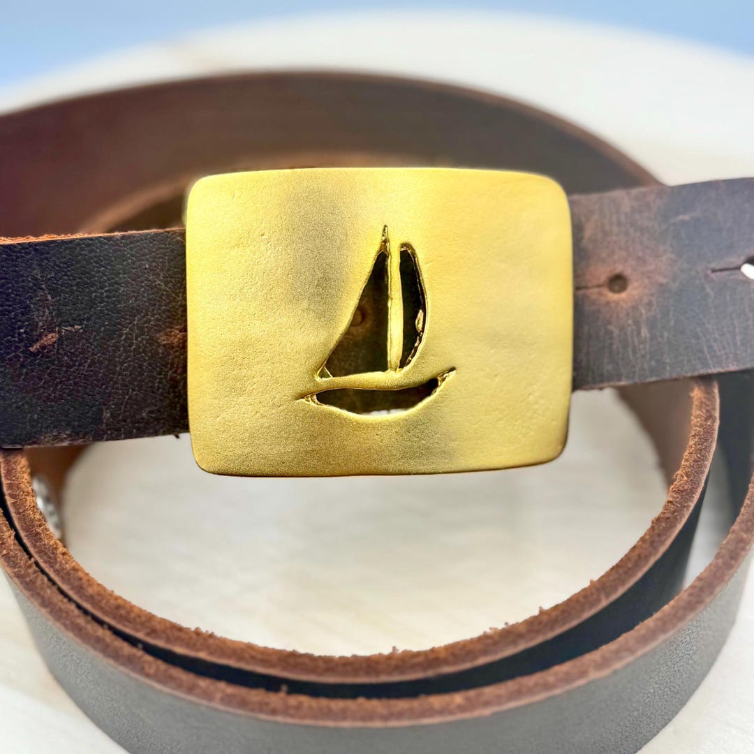 1 Boat Design Matte Gold Belt Buckle, Fashion Belt Hardware, Metal ...