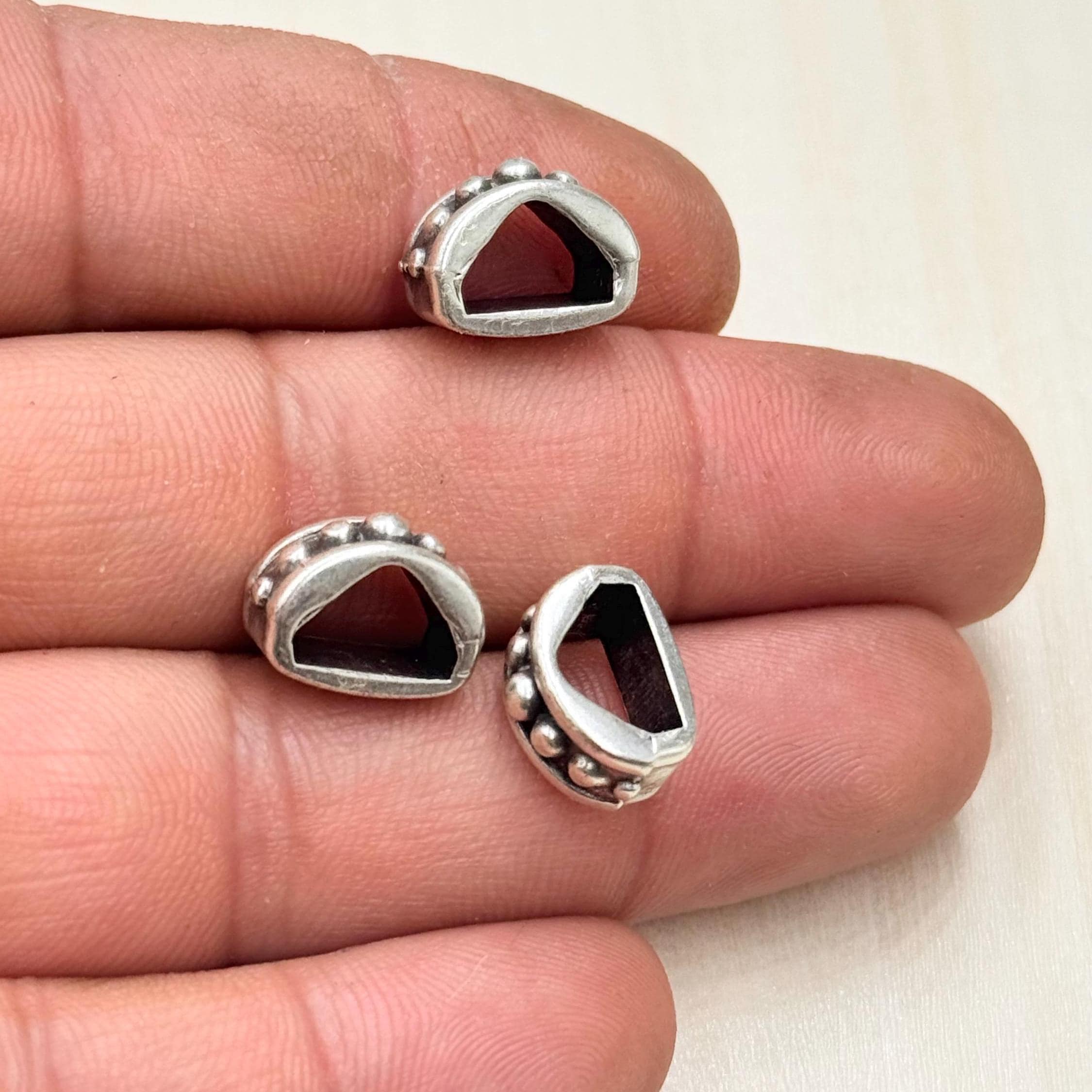 10 Antique Silver Slider Beads: Large Hole Zamak Spacer Beads - Etsy