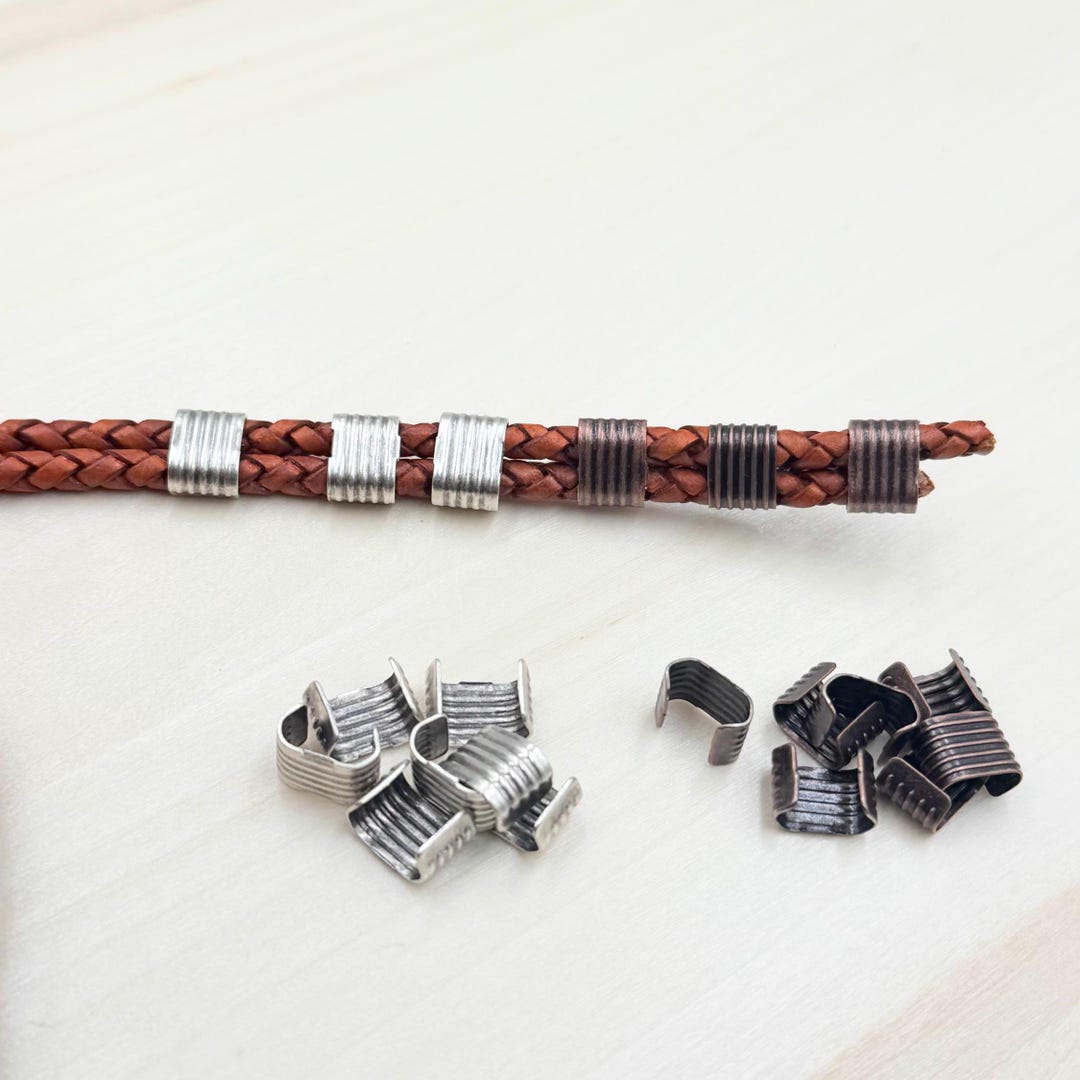 20 Metal Crimp Fasteners: Antique Silver & Copper Jewelry Findings - Etsy