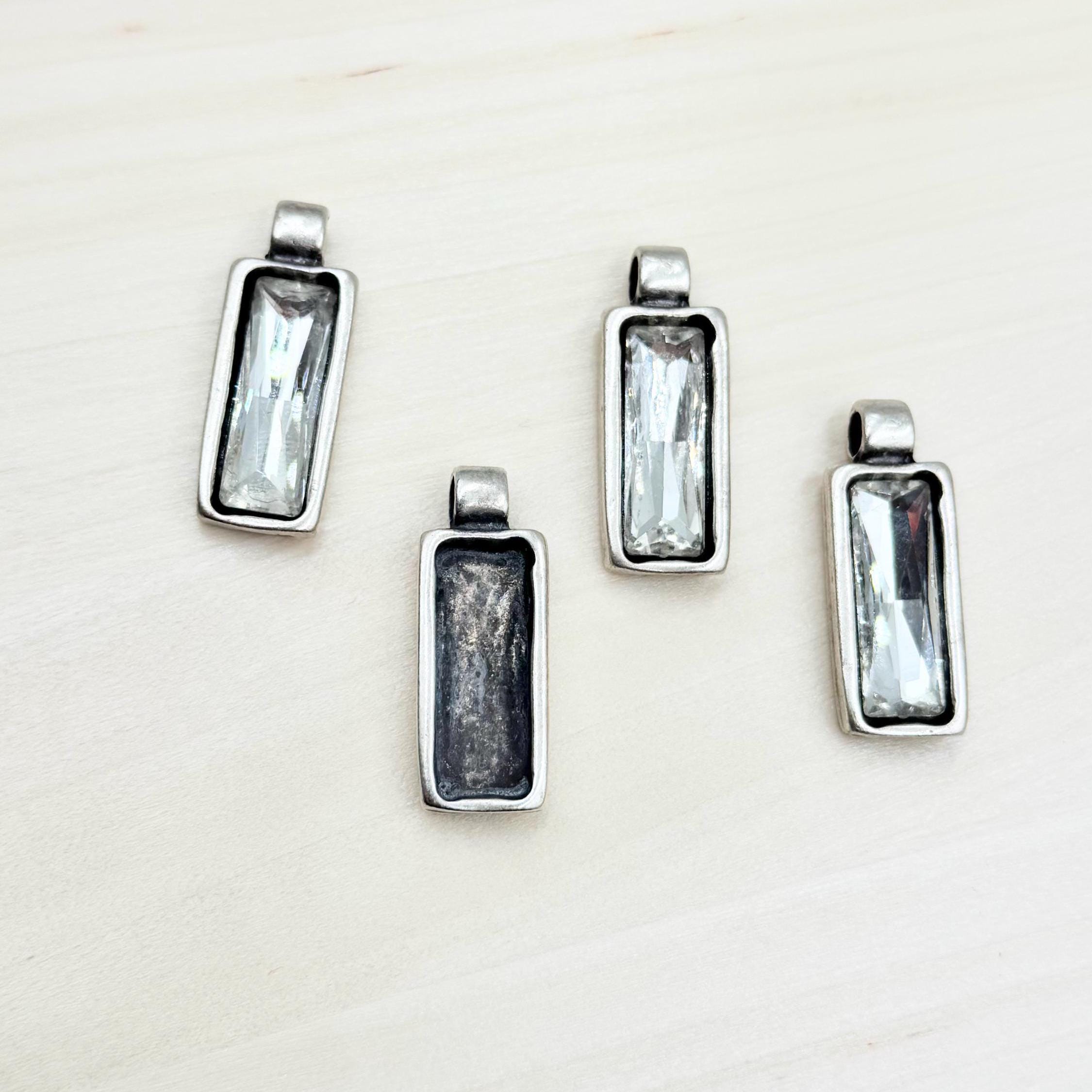 10 Antique Silver Bezel Pendant Settings: DIY Jewelry Charms - Etsy