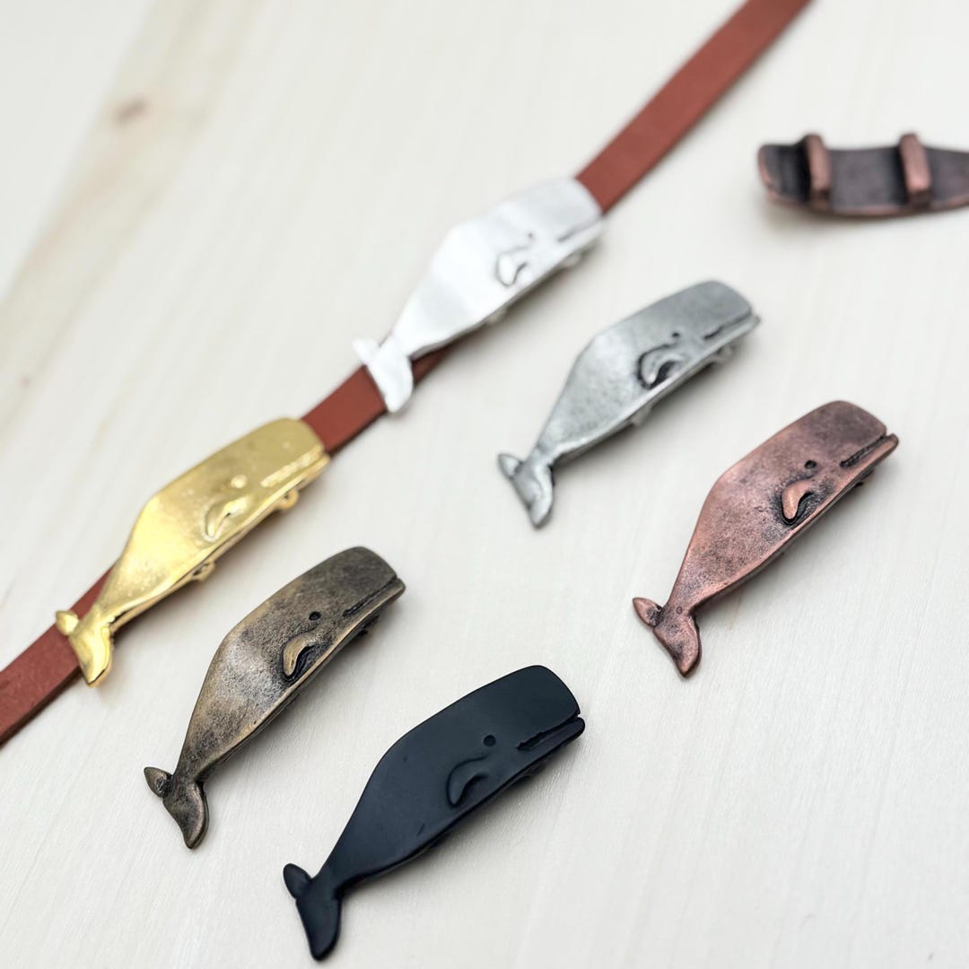 5 Whale Slider Beads: Zinc Alloy Bracelet Charms - Etsy