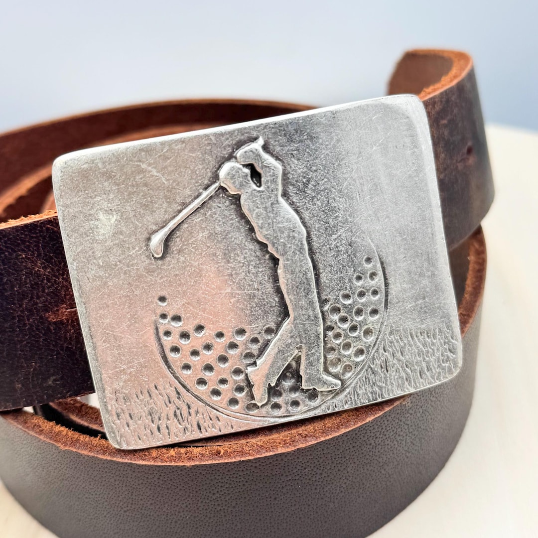 Golf Player Belt Buckle: Antique Silver Zinc Alloy (fits 40mm Belt) - Etsy
