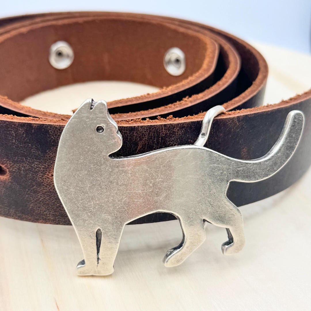 1 Antique Silver Cat Belt Buckle, Animal Paw Belt Buckle, Perfect Gift ...