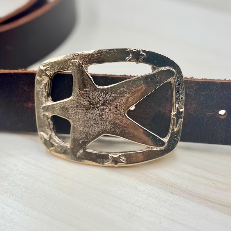 Gold Star Belt Buckle: Zinc Metal Alloy, Fits 40mm Belts - Etsy