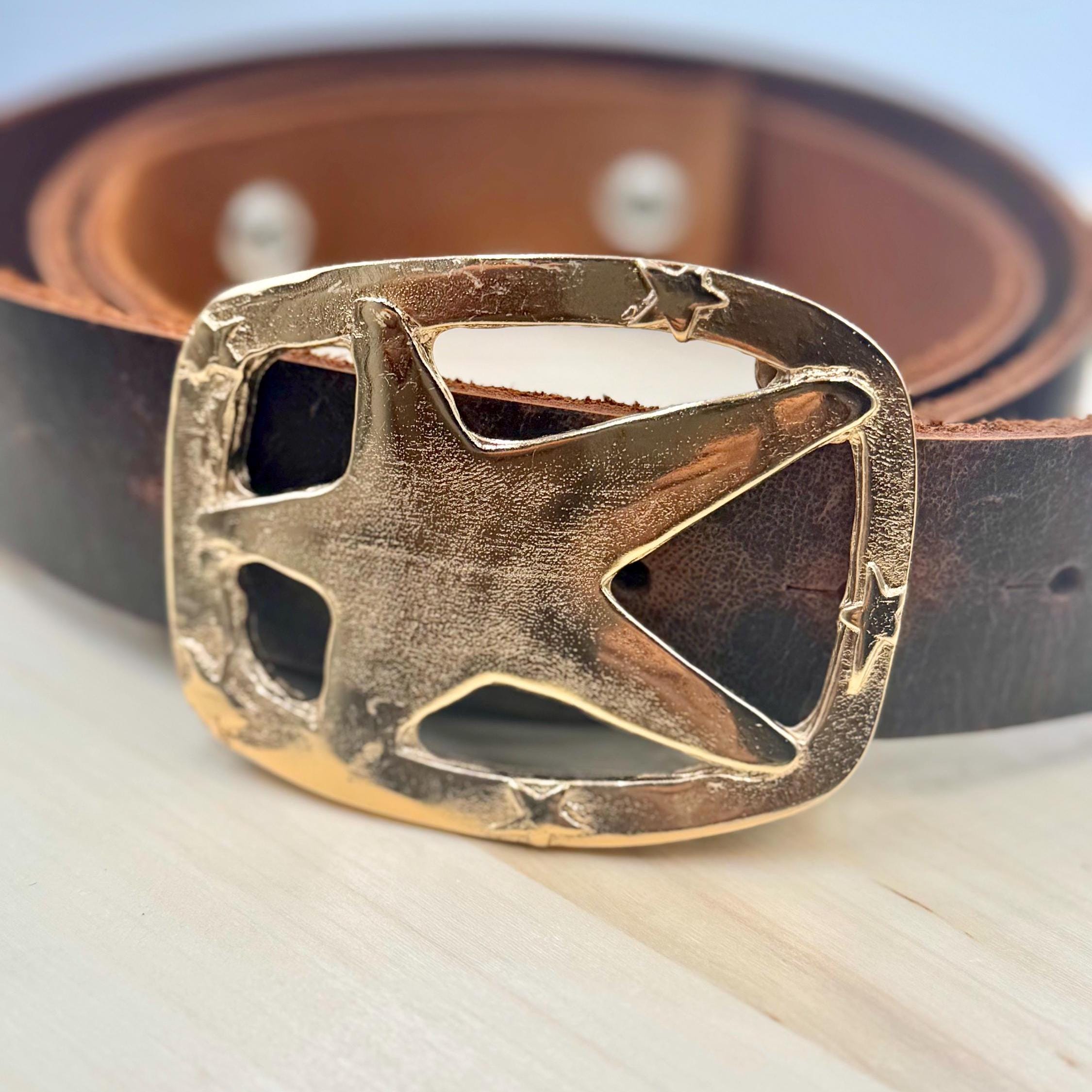 Gold Star Belt Buckle: Zinc Metal Alloy, Fits 40mm Belts - Etsy