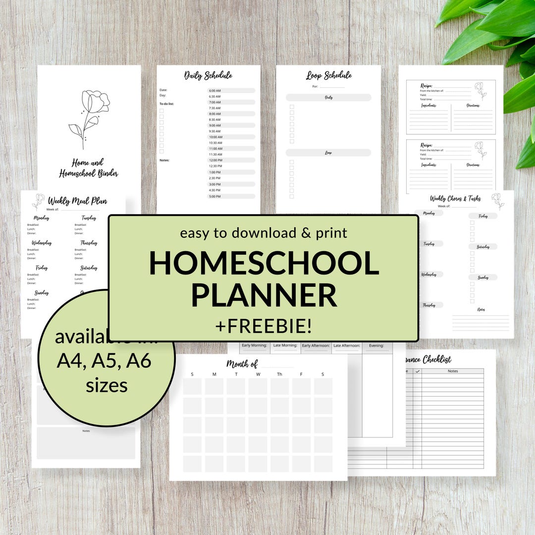 Homeschool Planner Bundle - Student Planner - Academic Planner - Recipe ...